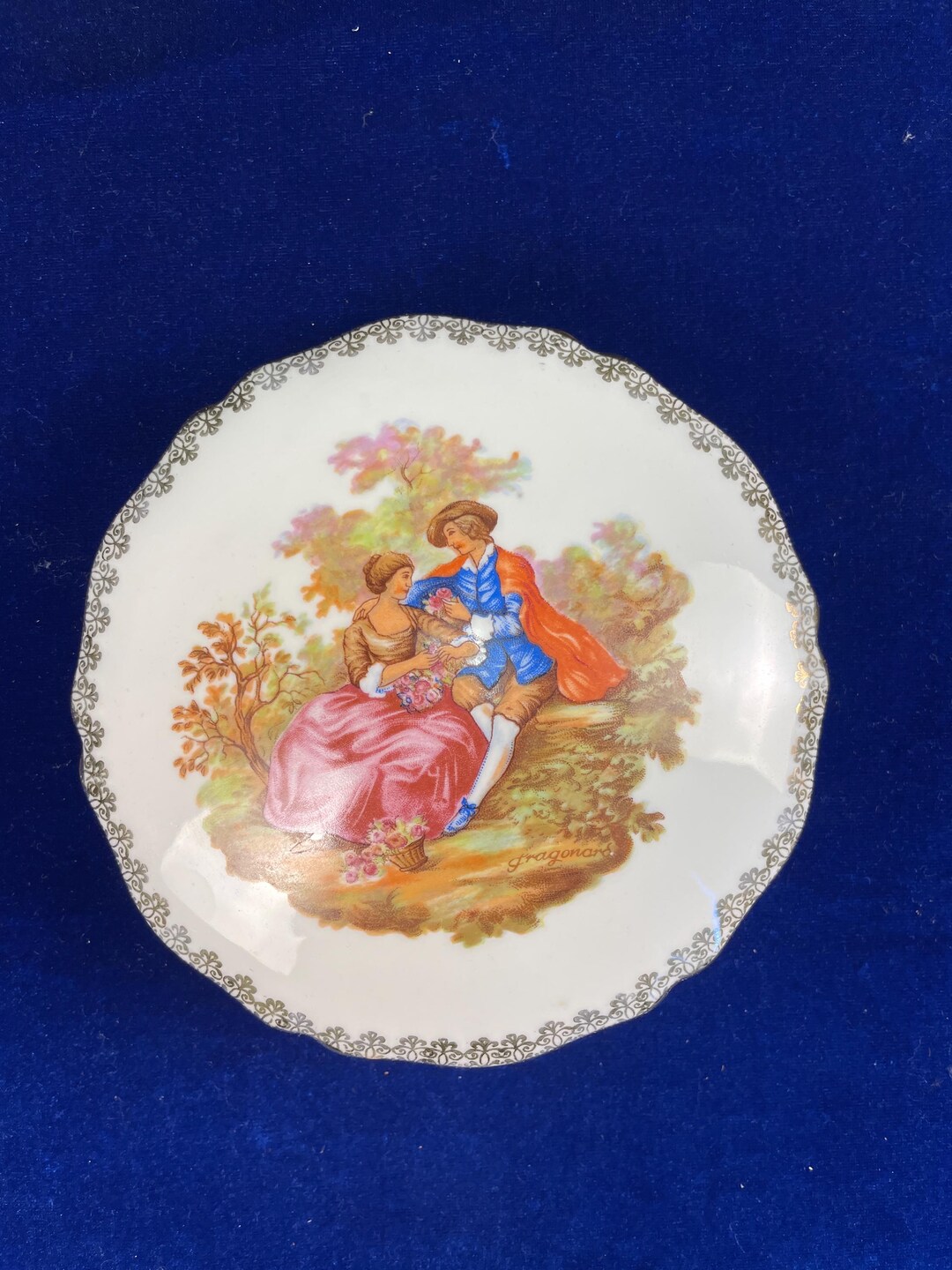 Limoges France Porcelain Trinket Box – Rococo Courting Scene by ...