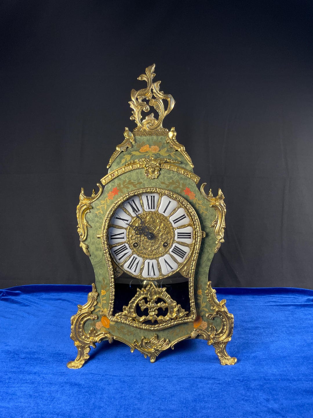 Vintage Italian Mantel Clock With Franz Hermle Movement – Ornate Rococo ...