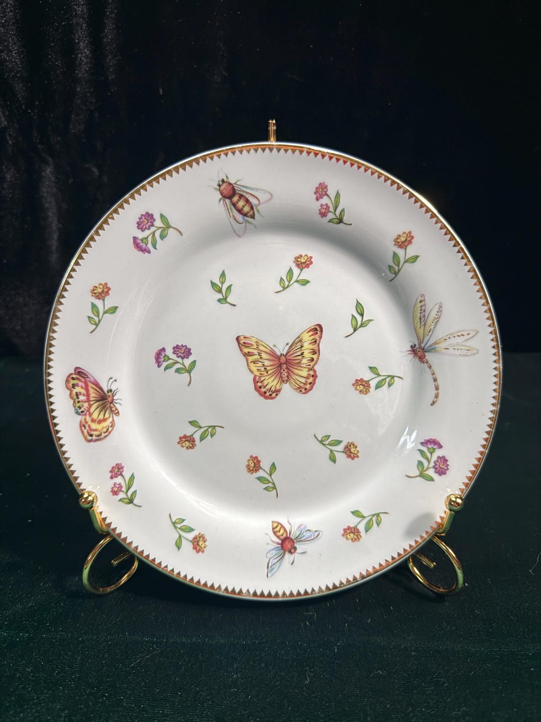 Vintage I. Godinger & Co. Butterfly and Insect Motif Plate Whimsical ...