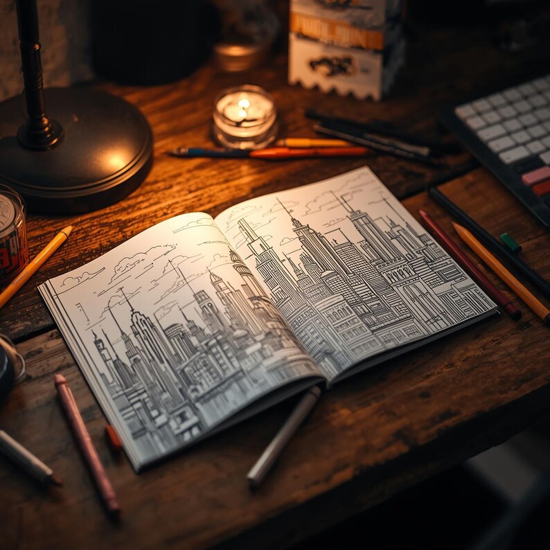 Futuristic Dreams Coloring Book | Cyberpunk AI Sci-fi Coloring Pages ...