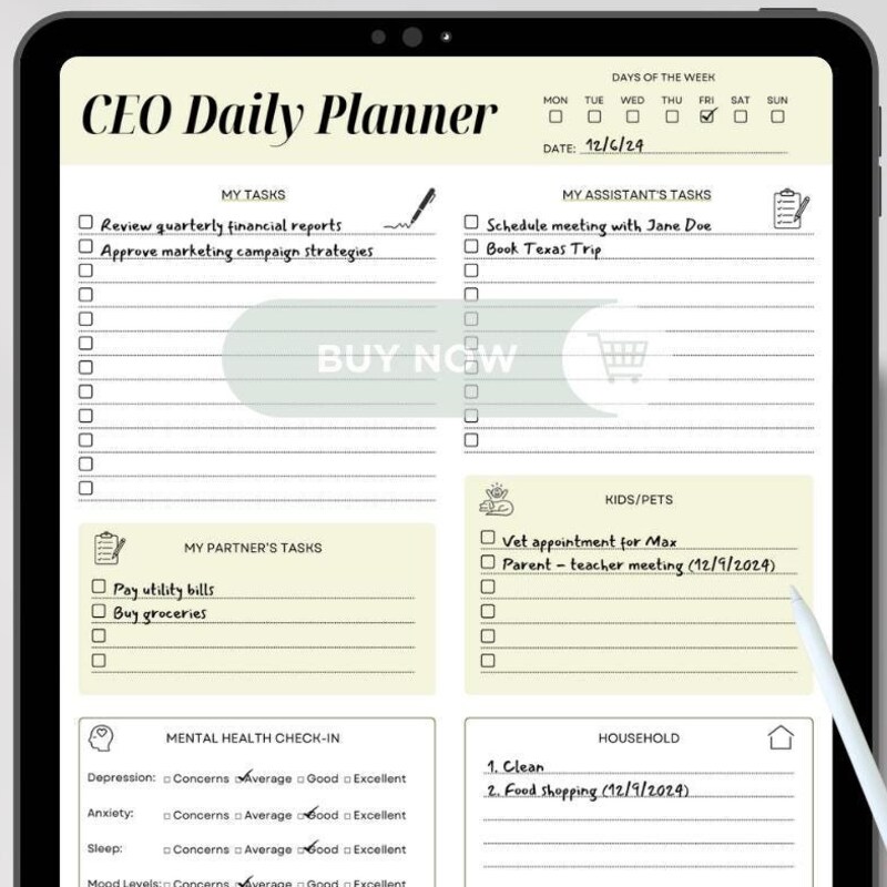 Daily Planner Ceo - Etsy Singapore