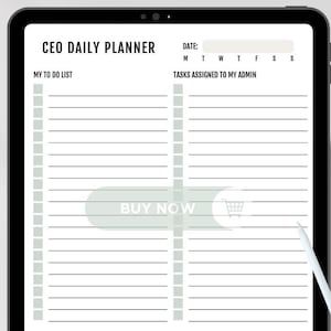 Printable Digital Daily Planner PDF | 1-page CEO & Assistant Tasks ...