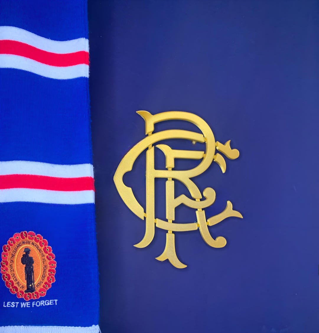 RFC Gold Crest 3D Printed Rangers Wall Art Glasgow Rangers FC Legend ...