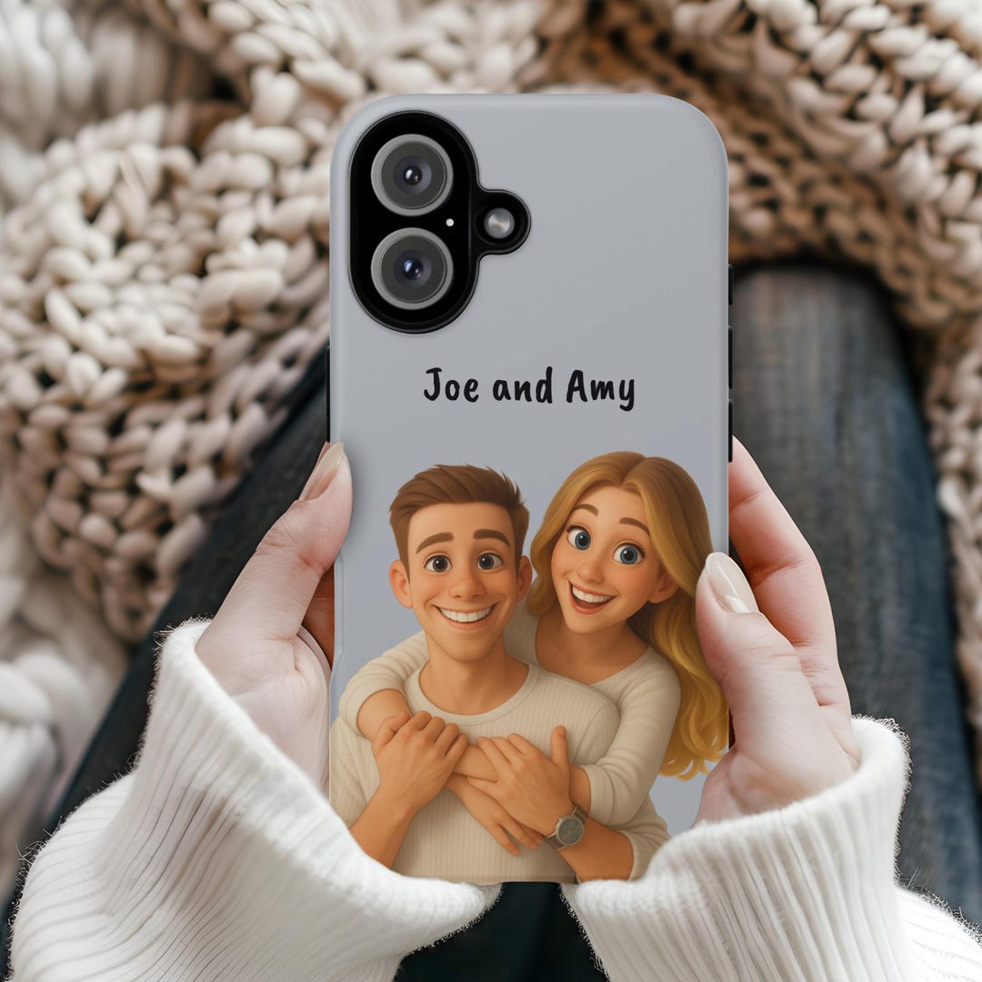 Custom Couple Cartoon Phone Case From Photo With Name Personalisation ...