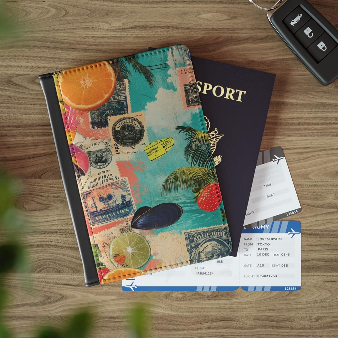 Vintage Vacation Collage Passport Cover: Retro Travel Style - Etsy