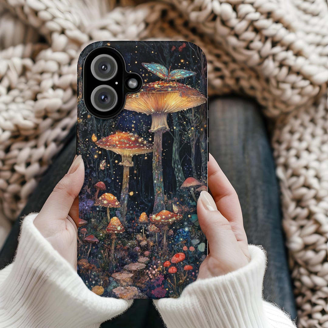 Cottagecore Mushroom Phone Case: Fantasy Forest Design, Durable Cover ...