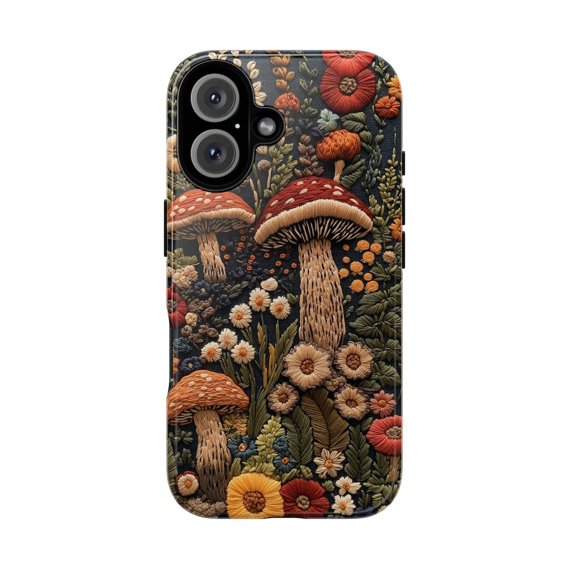 Cottagecore Mushroom Phone Case: Embroidered Nature Design, Durable ...
