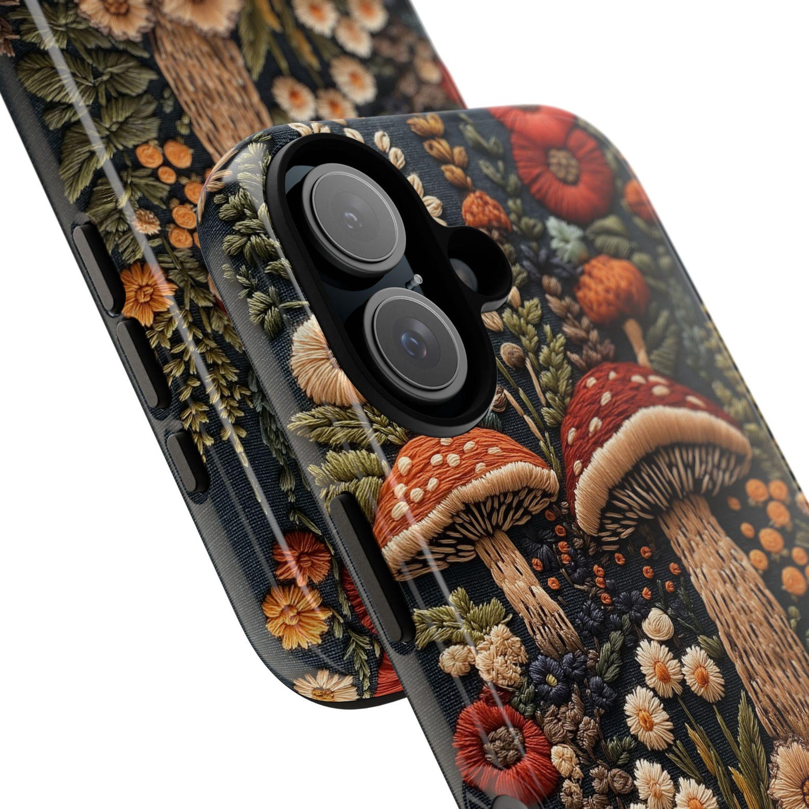 Cottagecore Mushroom Phone Case: Embroidered Nature Design, Durable ...