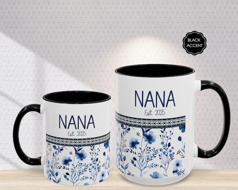 Personalized Floral Nana Mug: Accent Coffee Cup - Etsy