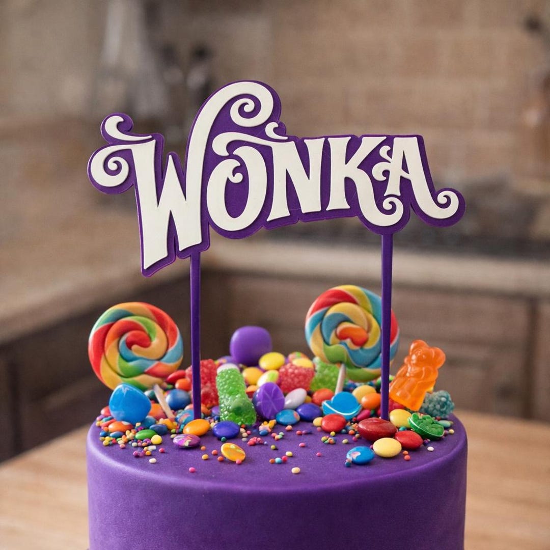 Willy Wonka Cake Topper With 2 Mini Golden Tickets! - Etsy UK