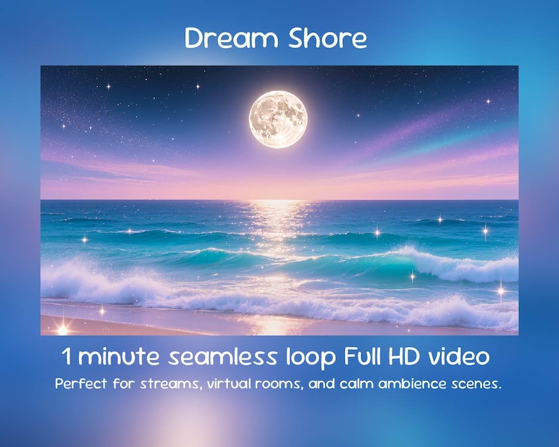 Ocean Moonlight Animated Background- Aurora, Lunar, Dream, Beach ...