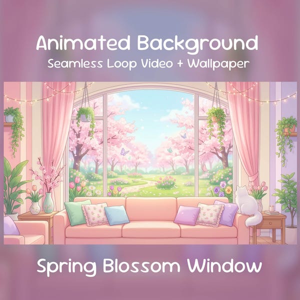 Spring Window Teams Background - Etsy