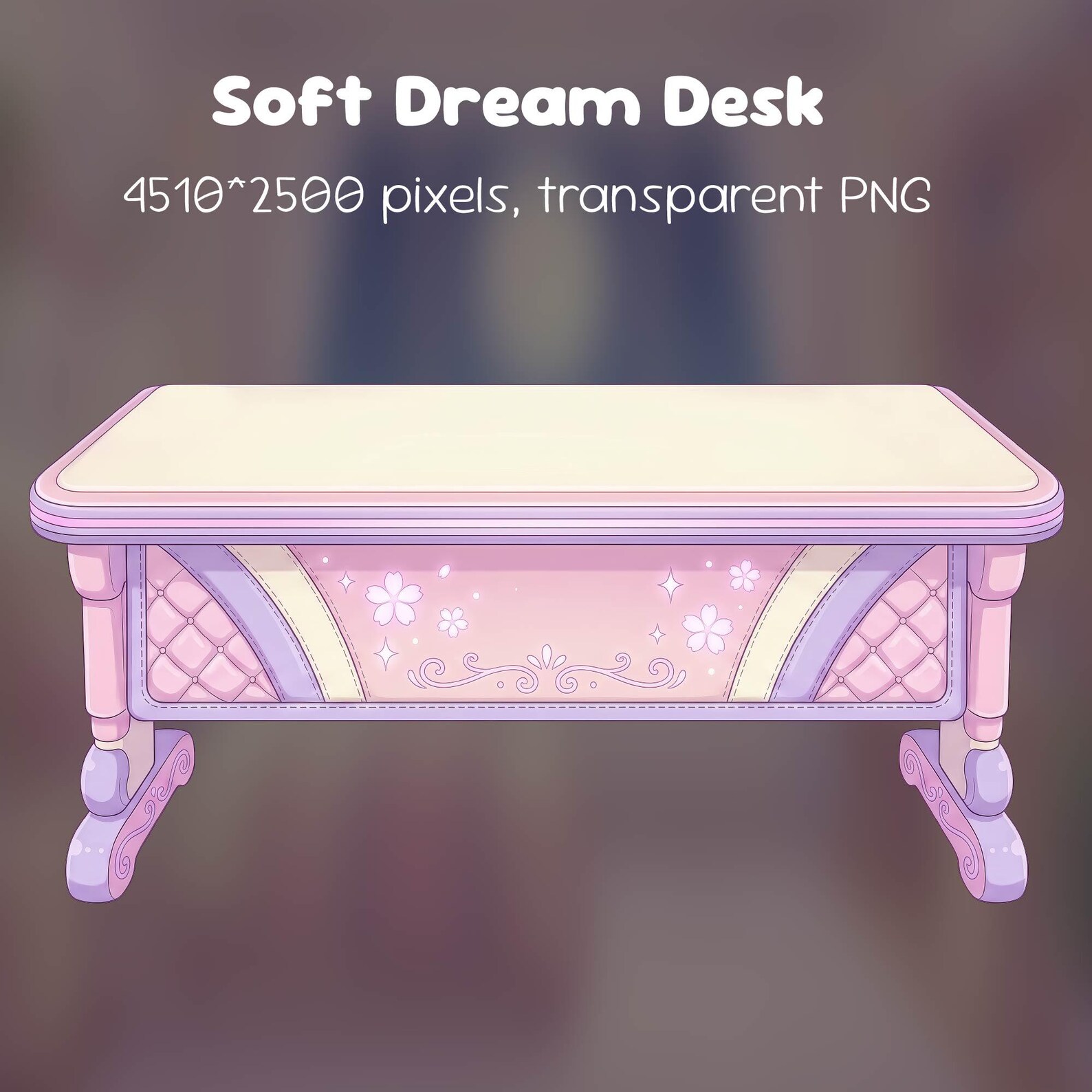 Purple Vtuber Room Asset Pack and Background : Kawaii Soft Dream ...