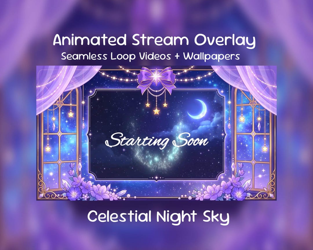 Animated Stream Overlay | Celestial Night Sky, Fantasy Cosmic ...
