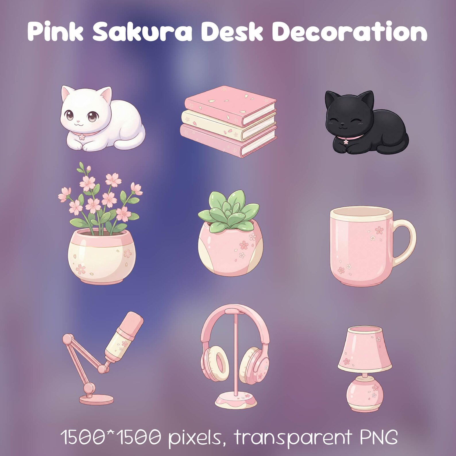 Pastel Vtuber Room Asset Pack and Background : Pink Sakura | Gaming ...