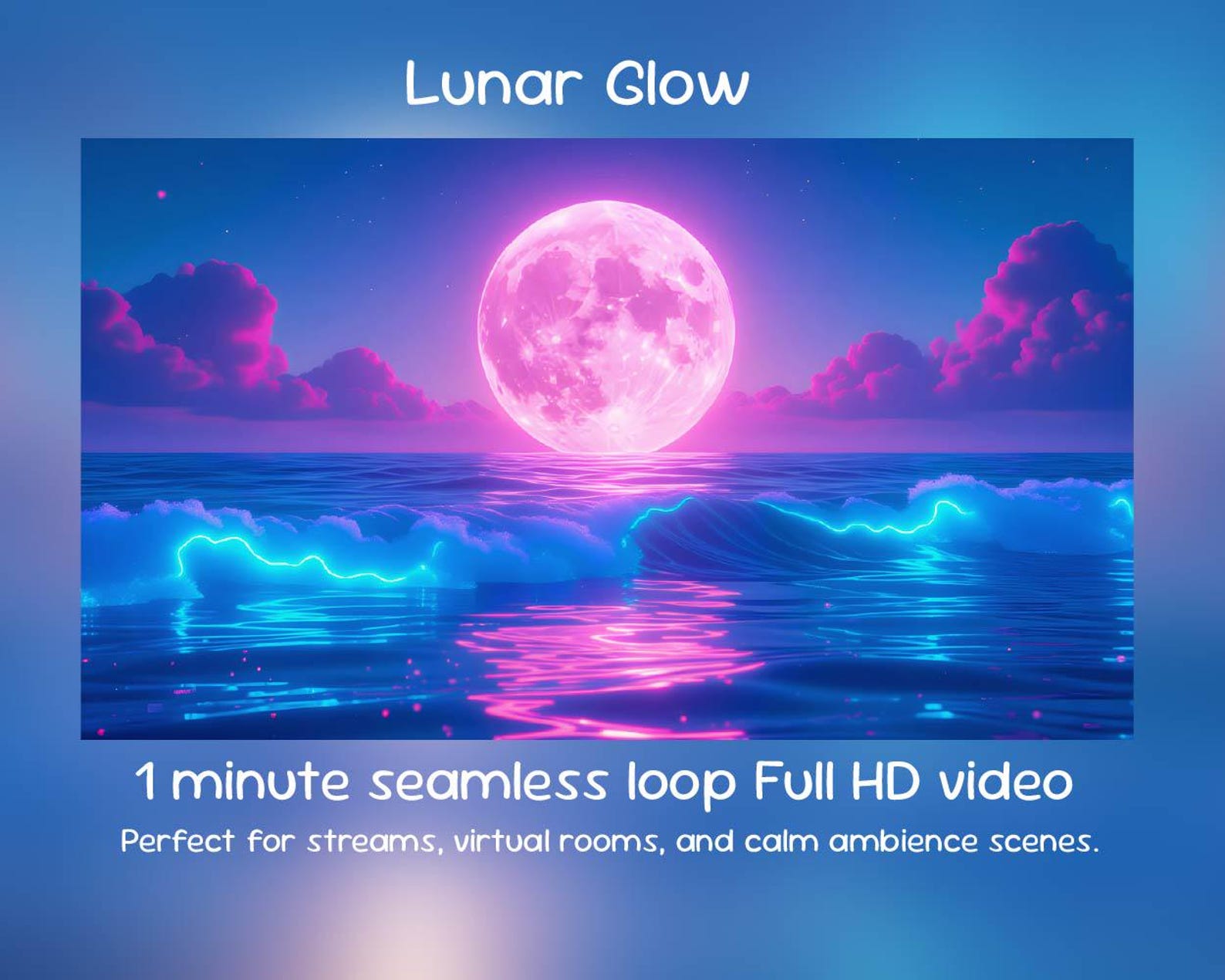 Ocean Moonlight Animated Background- Aurora, Lunar, Dream, Beach ...
