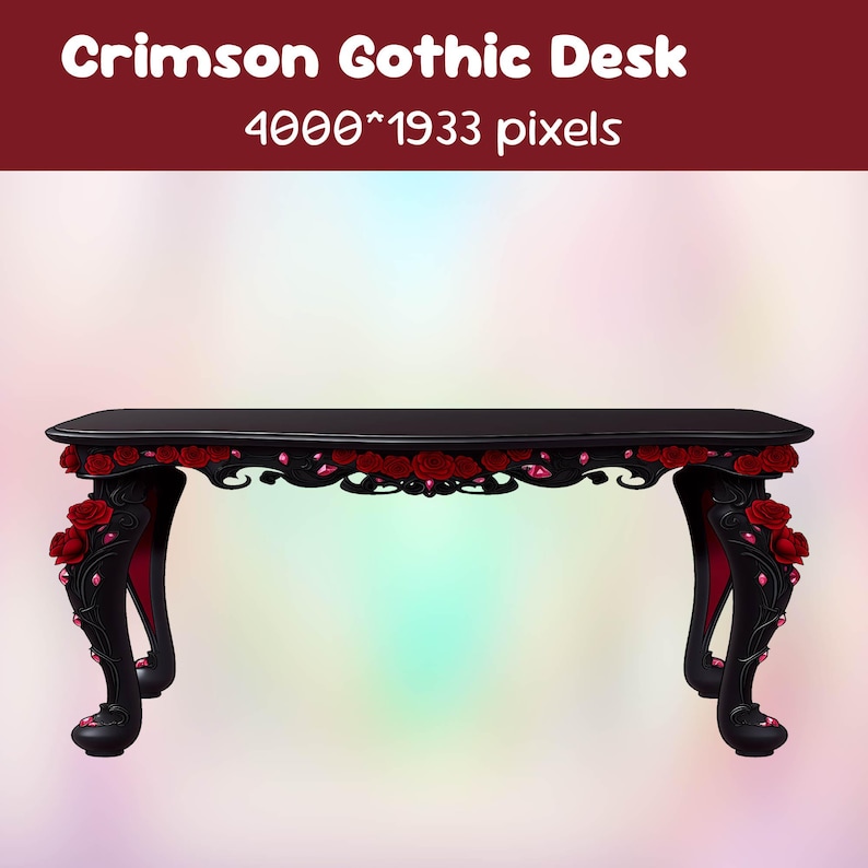 Crimson Gothic Vtuber Room Asset Pack and Background : Midnight Vampire ...