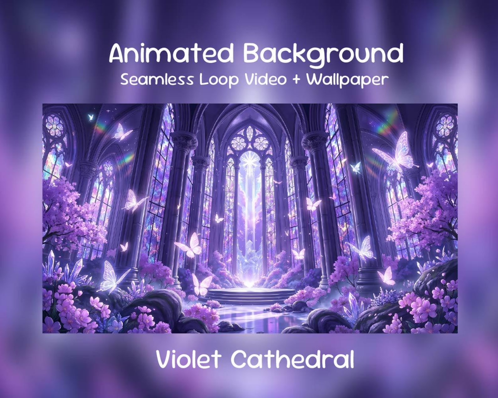 Anime Animated Background: Violet Cathedral, Purple Palace, Ethereal ...