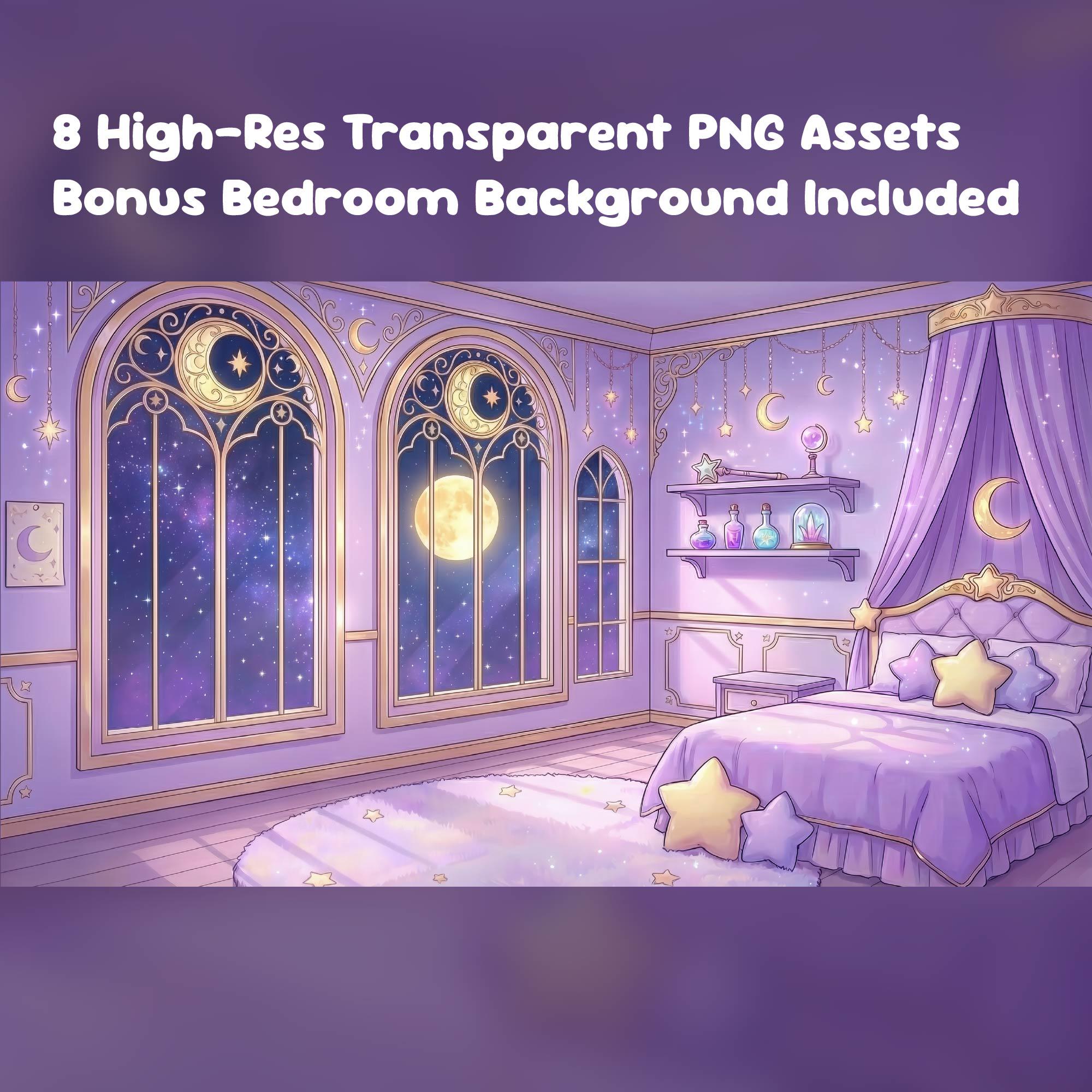Magic Vtuber Room Asset Pack and Background : Purple, Gaming Chair ...