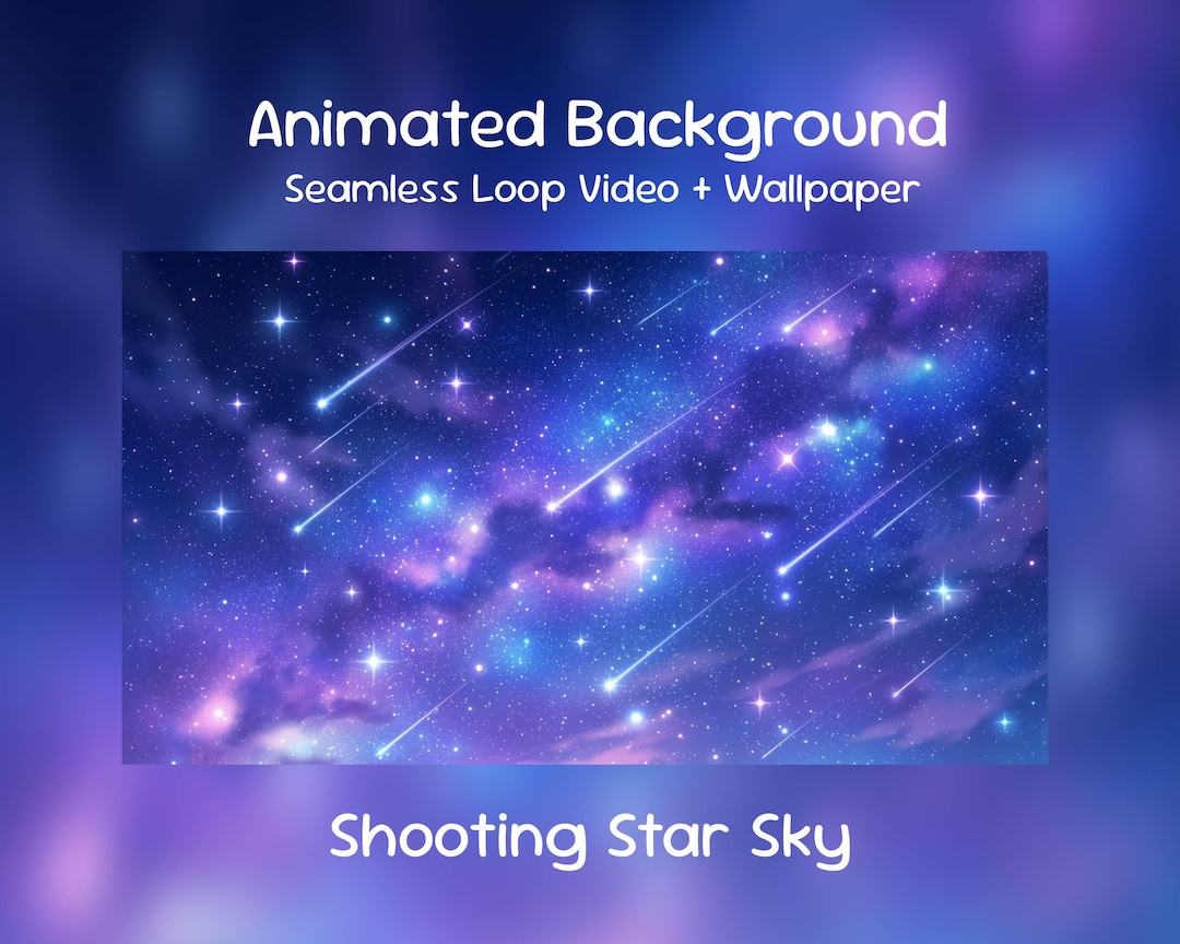 Anime Animated Background| Shooting Star Sky, Starlit Wish Night ...