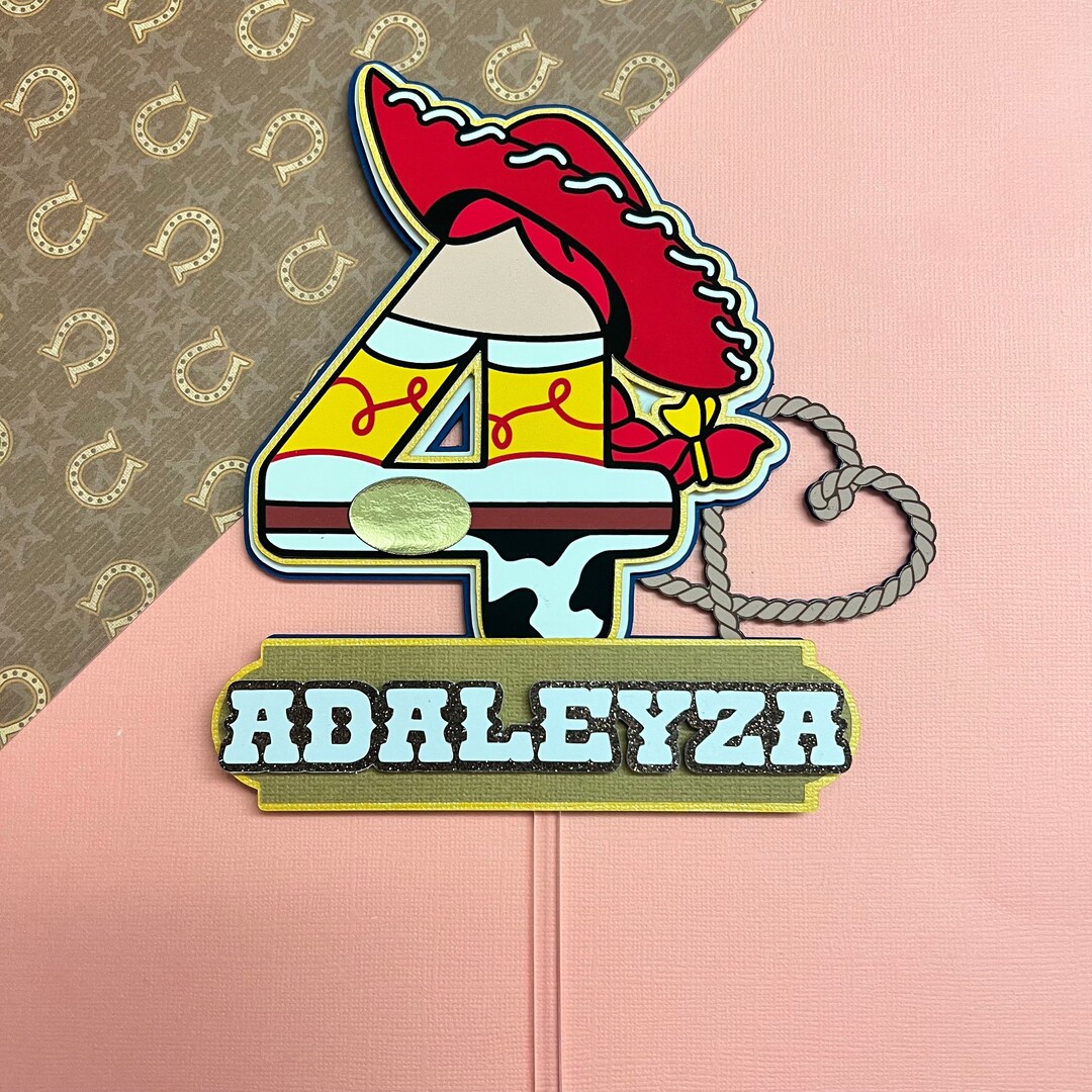 Jessie Cowgirl Cake Topper, Personalized Cake Topper, 3D Cake Topper ...