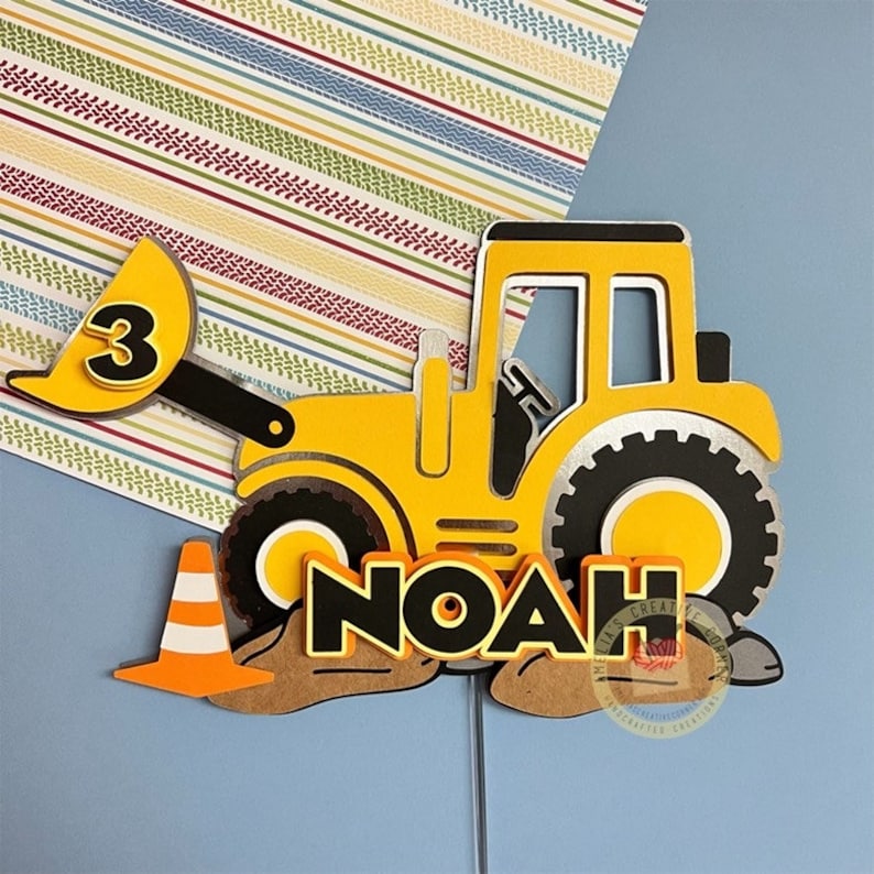 Front Loader Cake Topper Construction Birthday Party Boy - Etsy