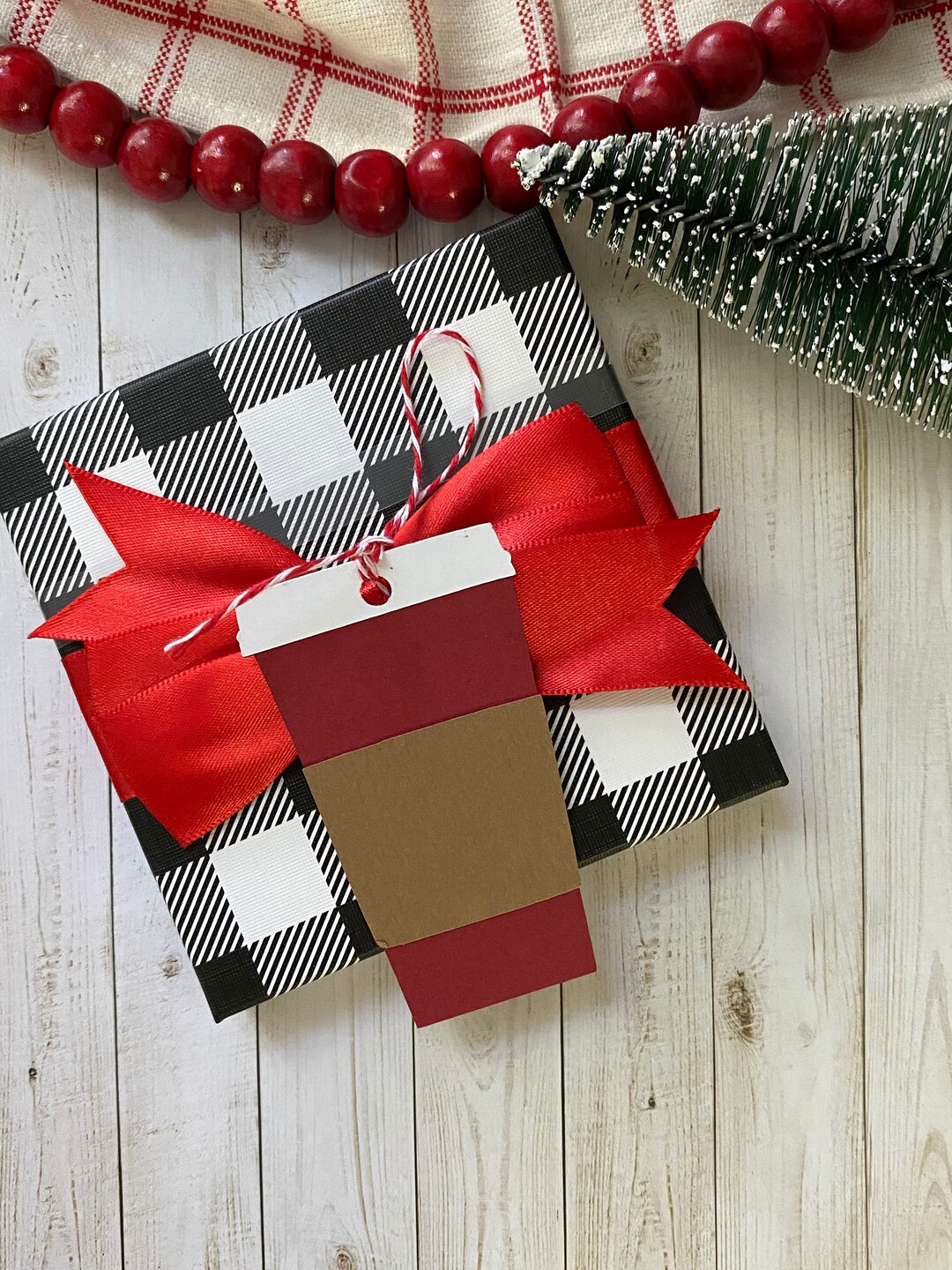 Christmas Gift Tag, Coffee Cup Tags (set of 10), Holiday Gift Tags ...