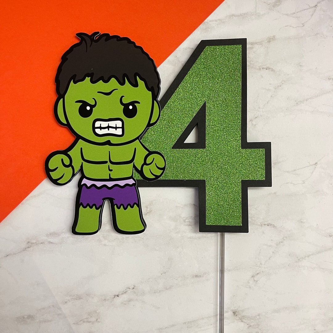 Incredible Hulk, Glitter Cake Topper, Boy Super Hero, Super Hero Cake ...