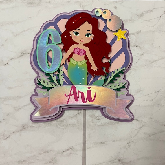 Mermaid Birthday Cake Topper Personalized Cake Topper 3D | Etsy