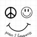 Peace & Happiness Smiley Face Png - Etsy