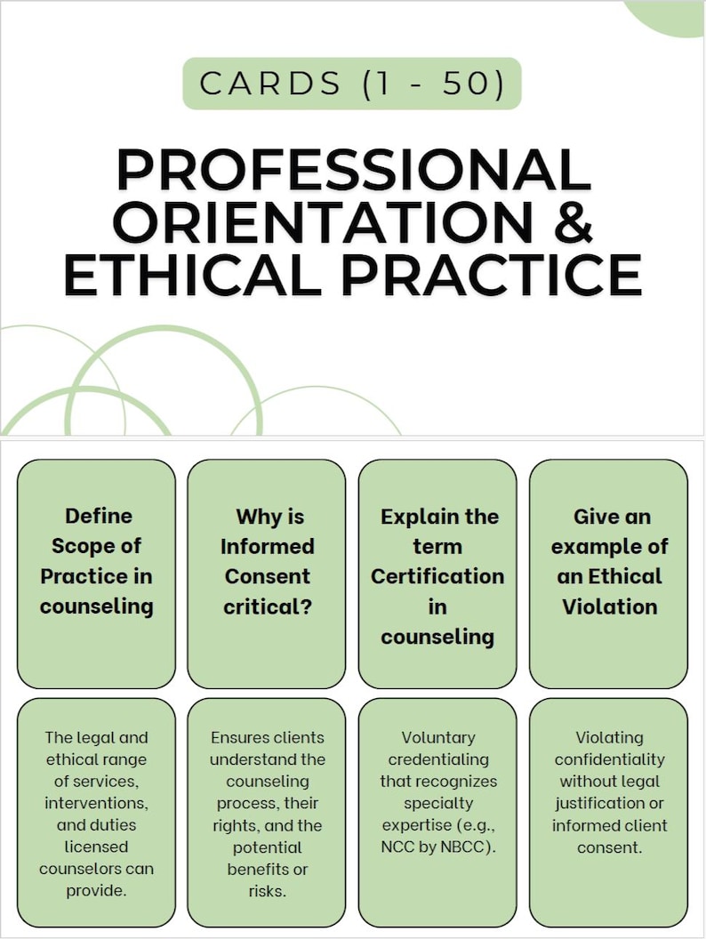 NCE Flashcards: 400 Printable Digital Flashcards for Exam Success - Etsy