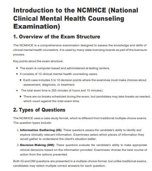 NCMHCE 1,100 Vignette Style Questions | Comes With Detailed ...