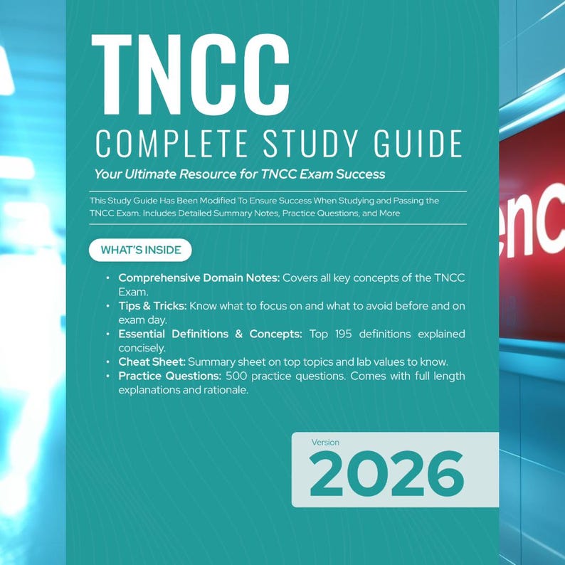 TNCC Exam 2026 Study Guide Ebook | Practice Questions, Cheat Sheet (PDF ...