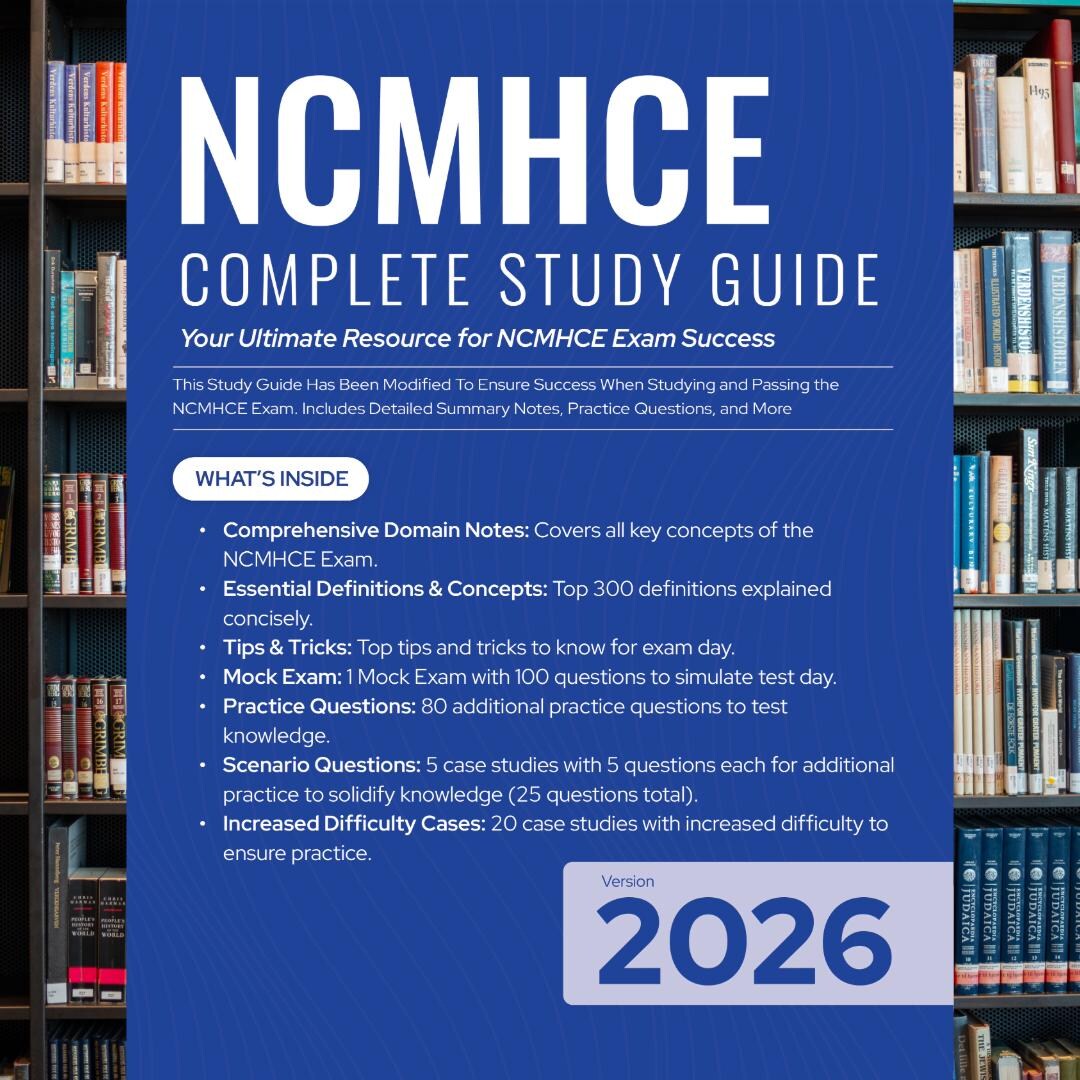 NCMHCE 2026 Study Guide Ebook | Mock Exams & Case Studies - Etsy