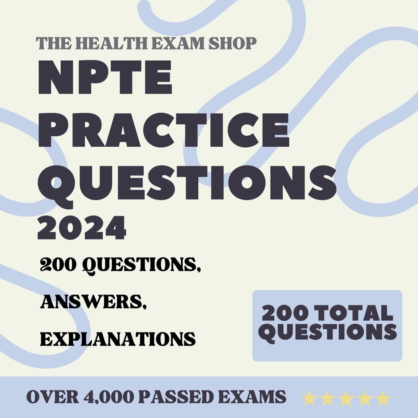 200 Questions for the NPTE 2024 Exam With Answers & Explanations - Etsy