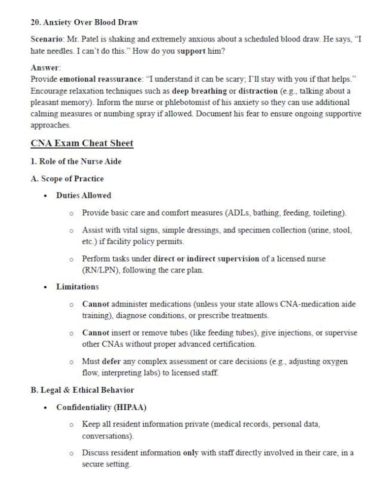 CNA Exam Study Guide 2026: Mock Exams, Cheat Sheet (digital Download ...