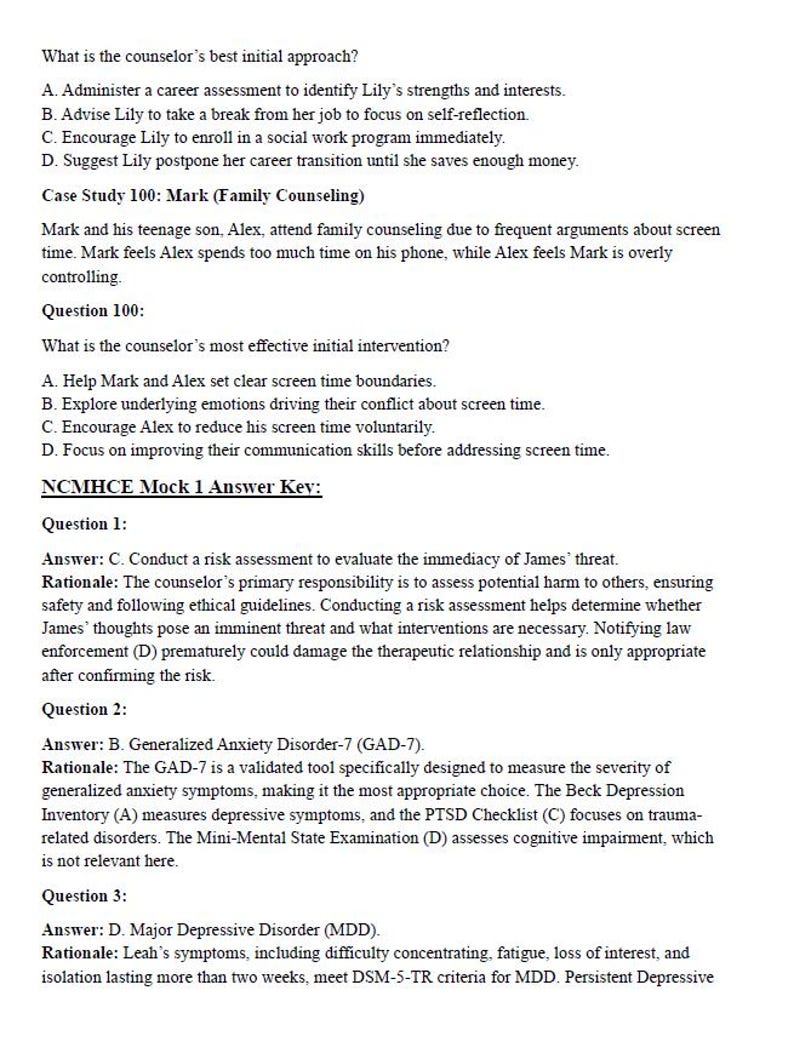 NCMHCE 2026 Study Guide: 220 Pages, Practice Exams & Definitions ...