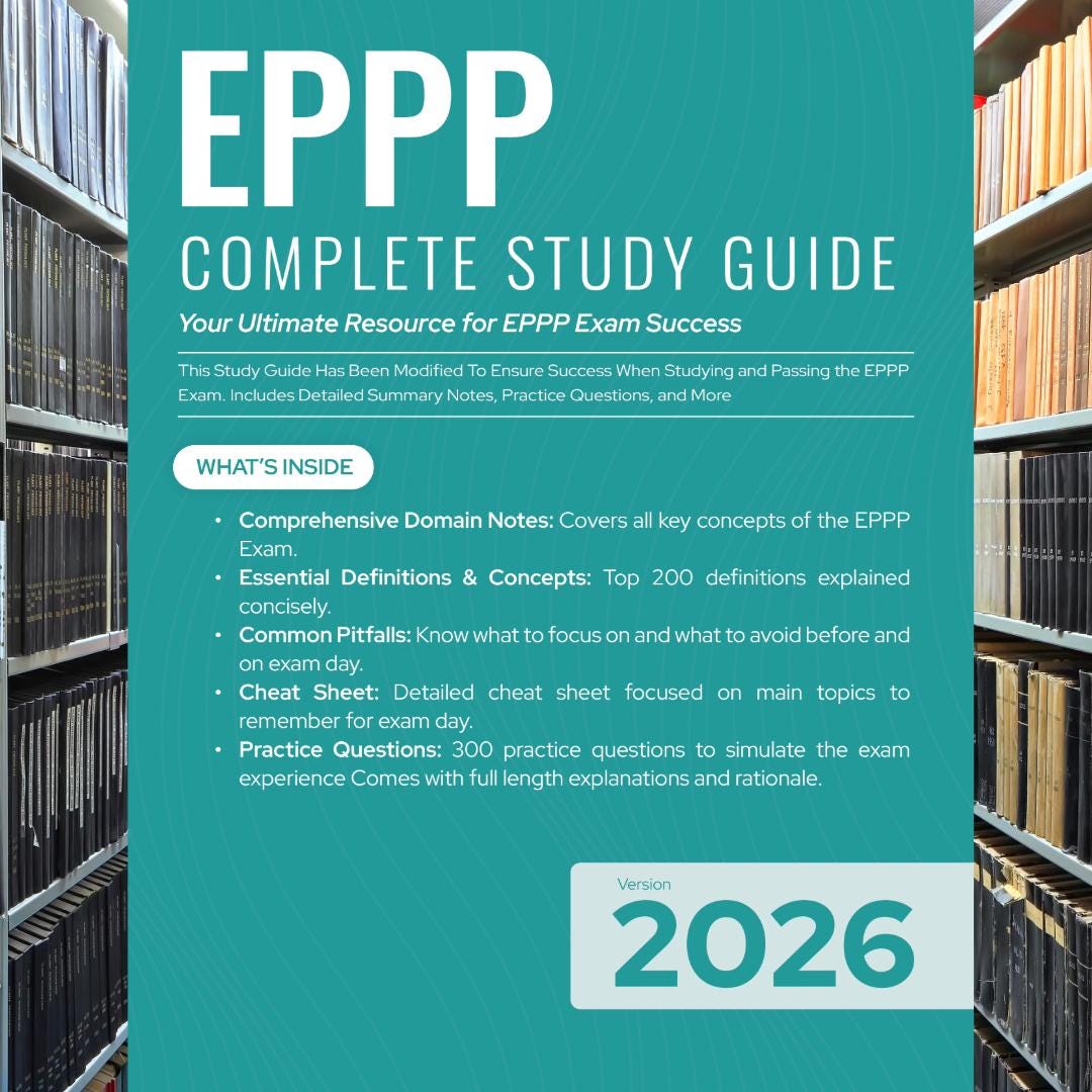 EPPP Exam Ebook Study Guide 2026: Practice Questions & Cheat Sheet (PDF ...