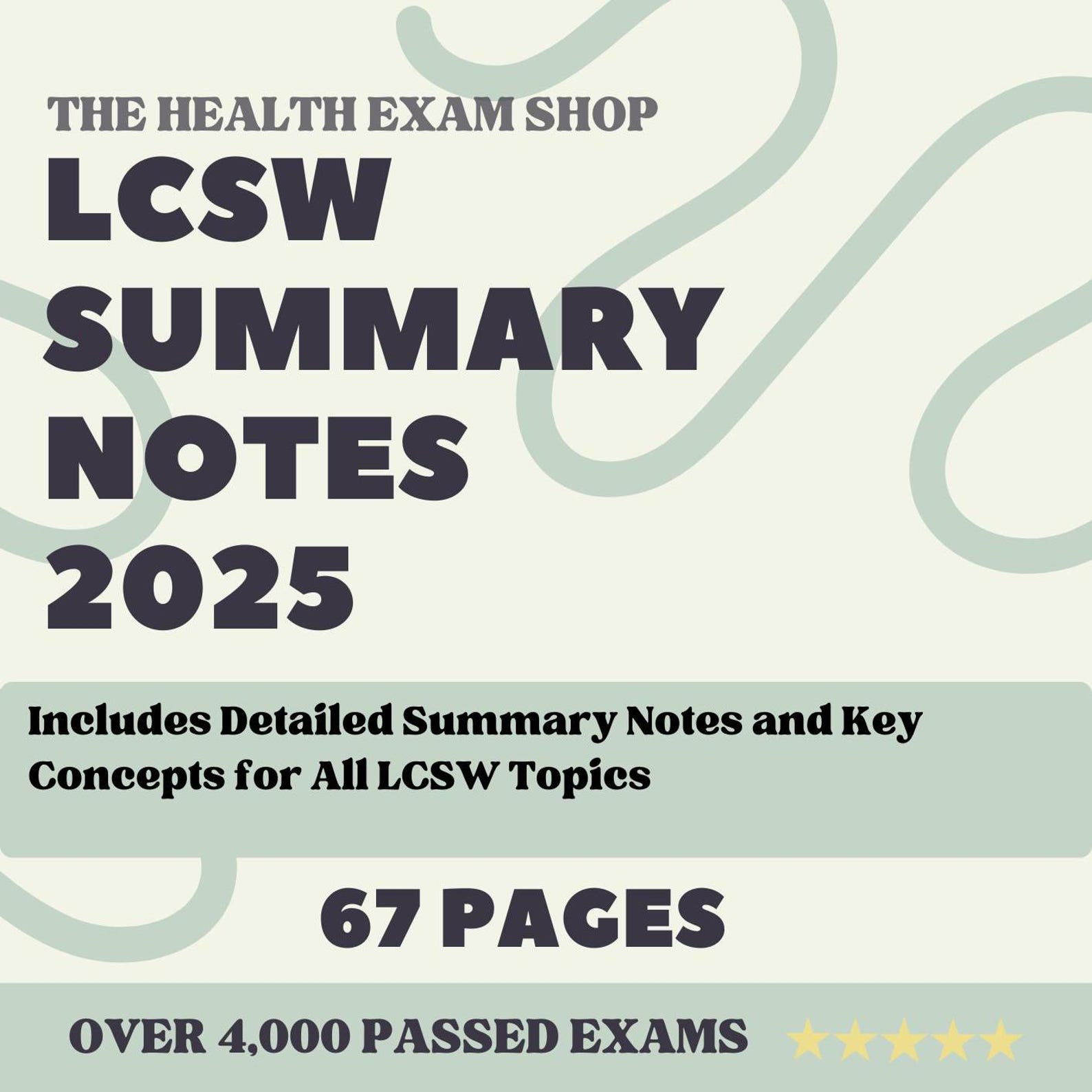 LCSW Exam Summary Notes: 67 Pages of Essential Content for Exam Success ...