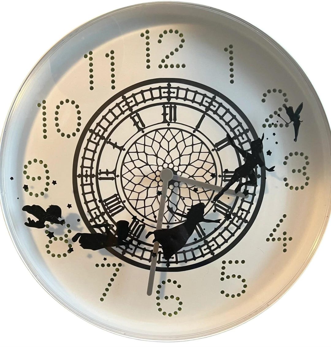 PETER PAN CLOCK Light Weight Silent Wall Clock. Disney Inspired for ...