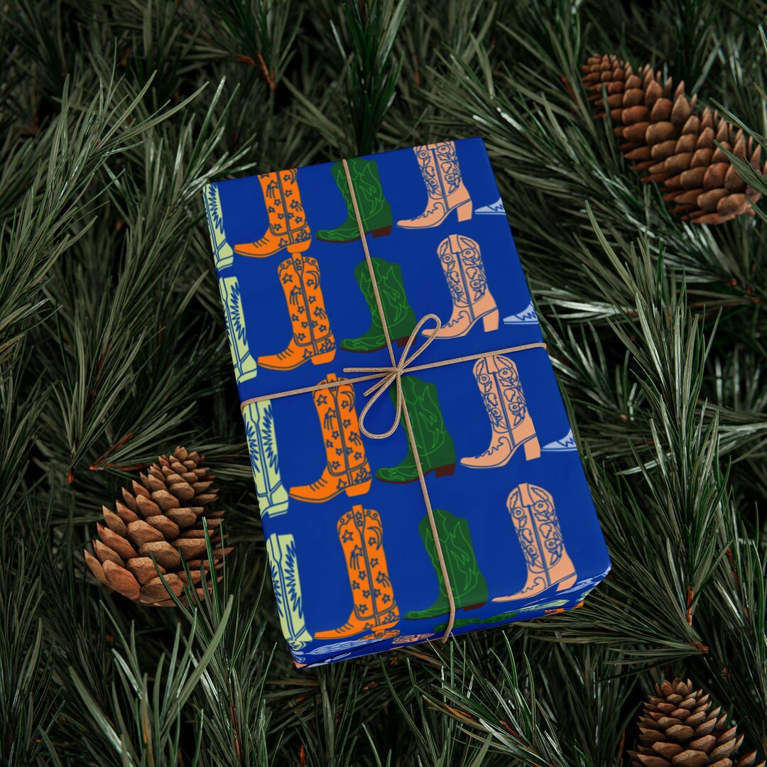 Cowgirl Cowboy Boot Wrapping Paper - Etsy