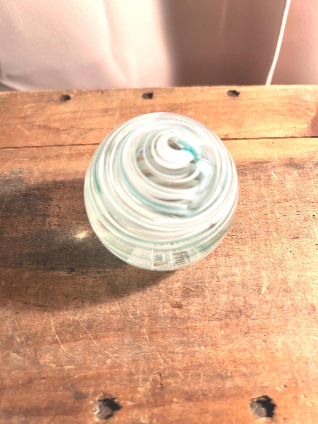 Blue Swirl Small Paperweight Signed Joe Rice - Etsy