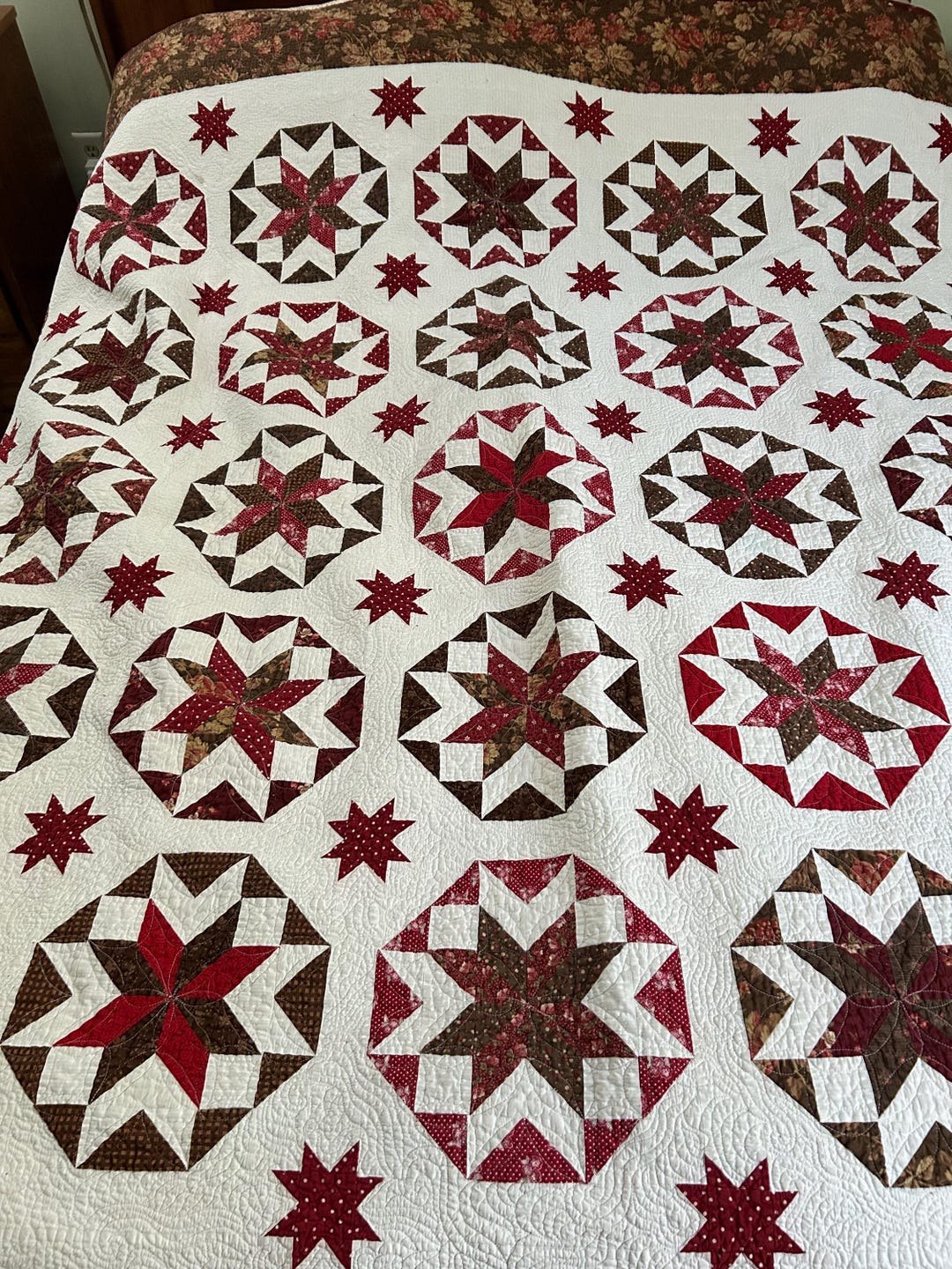 Vintage Star Pattern Quilt King/queen - Etsy