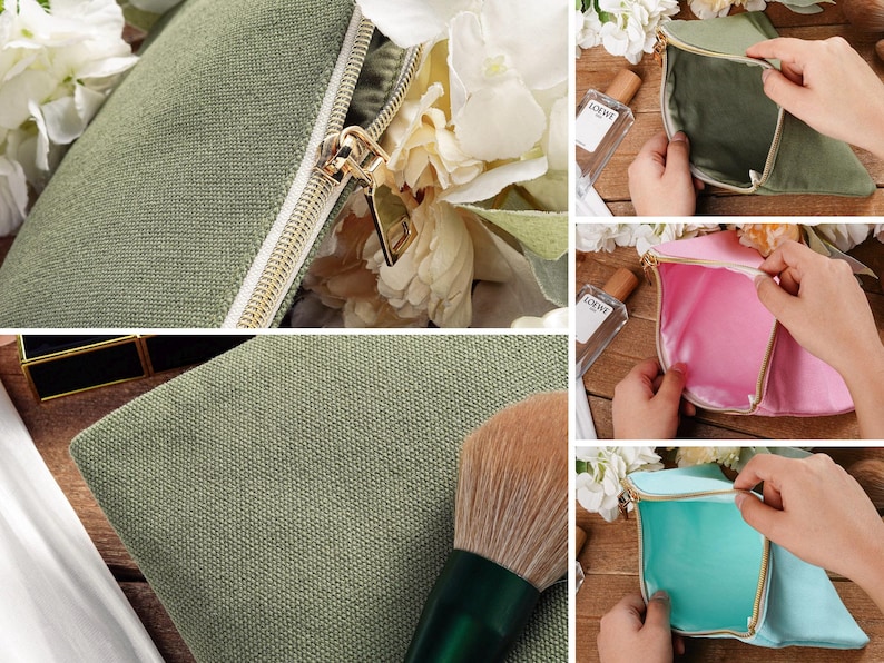 Personalized Bridesmaid Canvas Cosmetic Bag, Best Gifts for Her, Custom ...