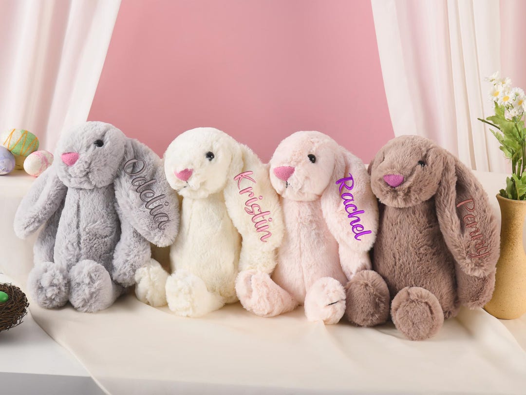 Custom Bunny Rabbit With Name, Personalized Plush Bunny Rabbit, Newborn ...