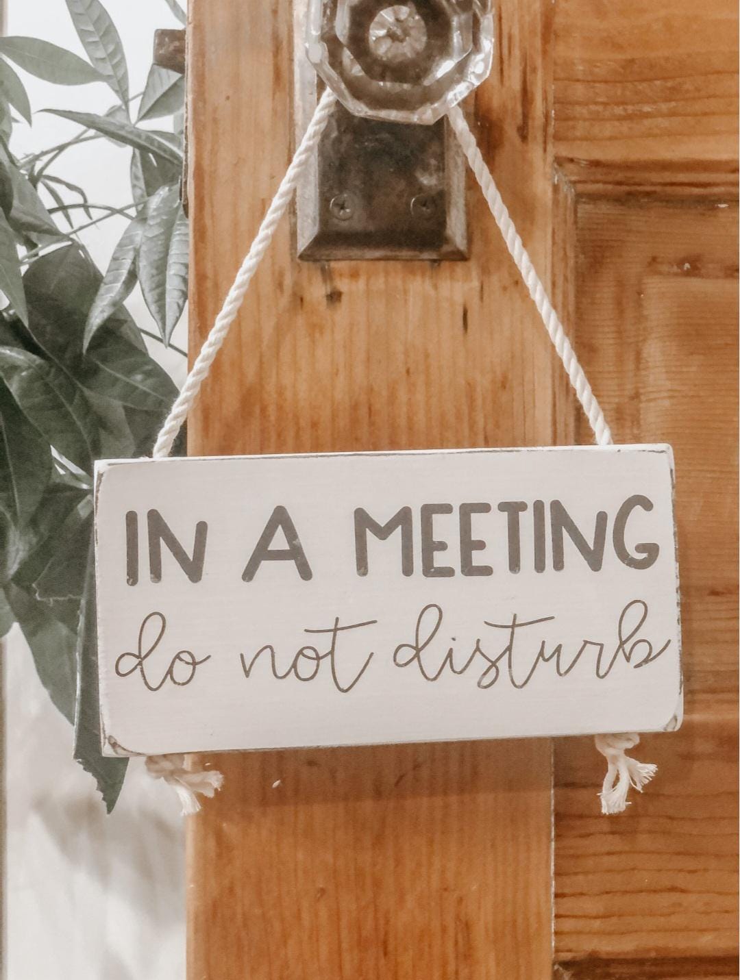 In a Meeting Do Not Disturb, Mini Hanging Sign, Office Sign, Hanging ...