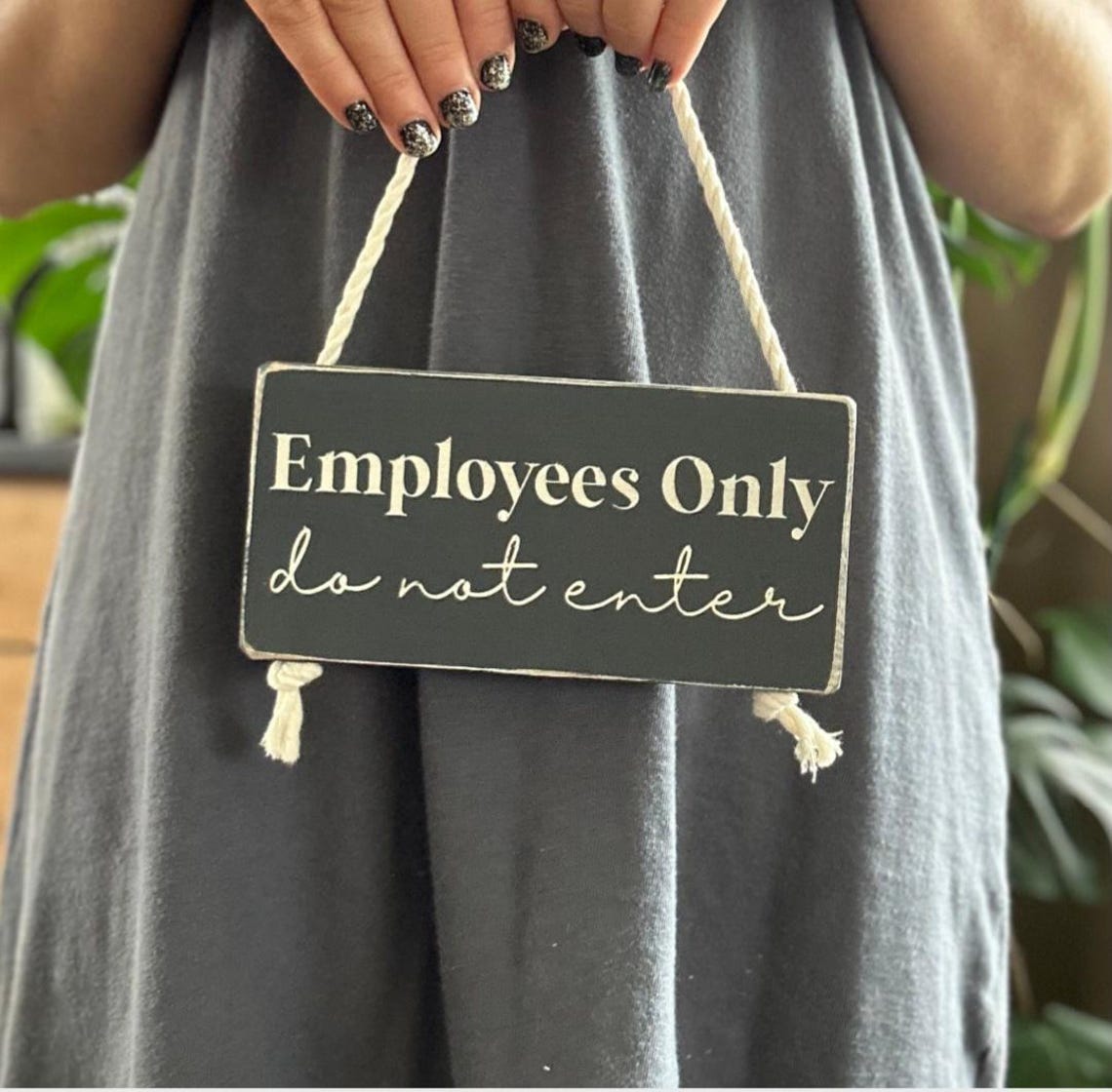 Employees Only, Do Not Enter, Mini Hanging Sign, Office Sign, Office ...