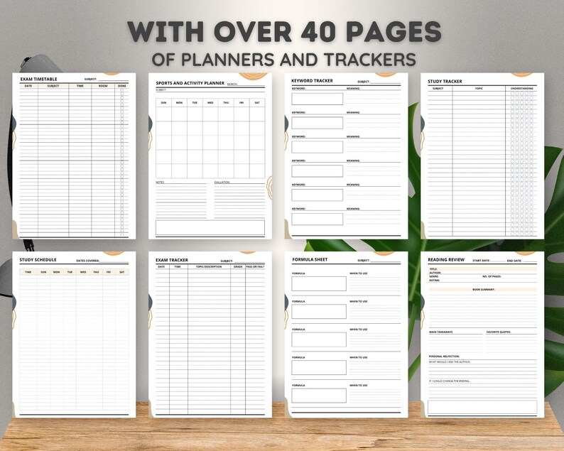 Printable Student Planner Bundle, Academic Study Planner PDF, Grade ...