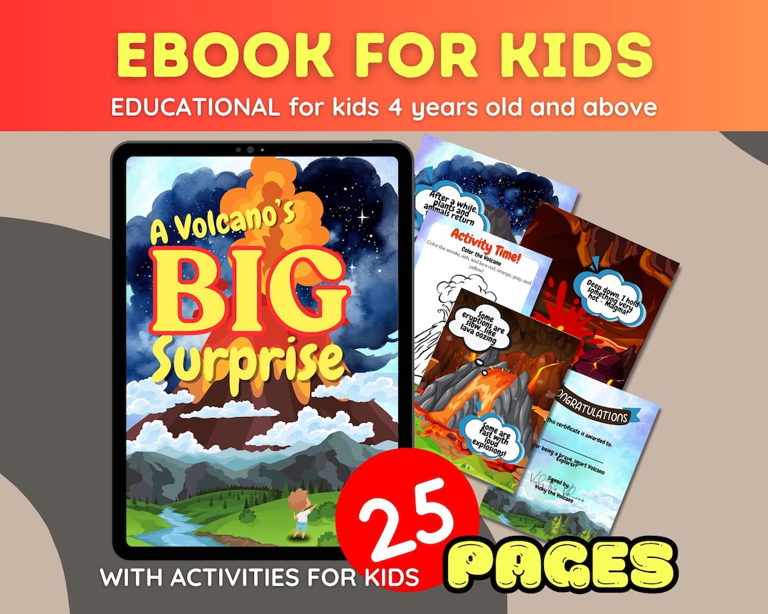Kids Story Book Volcano Fun Facts Kids Story Book Digital Childrens ...