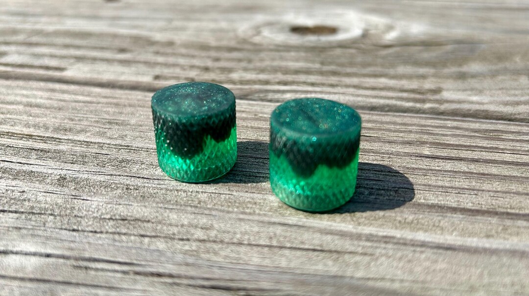 Telecaster Style Knurled Knobs Green & Black Epoxy Set of 2 - Etsy